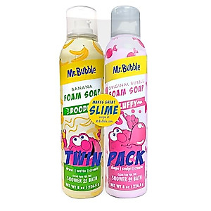 Mr. Bubble Twin Pack Foam Soap - Sculpt and Draw in the Tub; Soft, Moldable, Gentle, Scented Foam (Pack of 2, 8 fl oz Each)