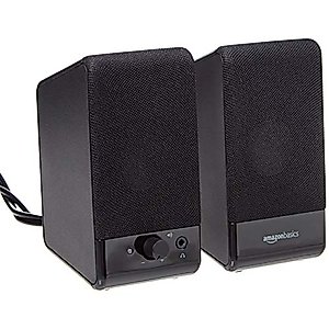 Amazon Basics Computer Speakers for Desktop or Laptop PC , USB-Powered, Black