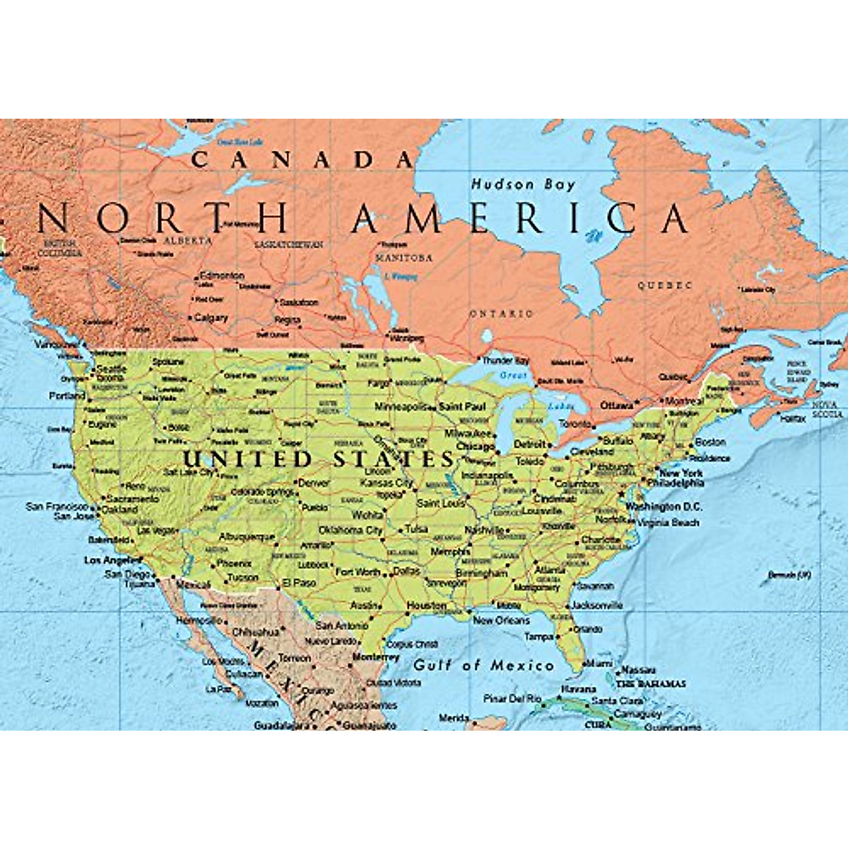 RMC 32" x 50" Signature United States USA and World Wall Map Set (Laminated)