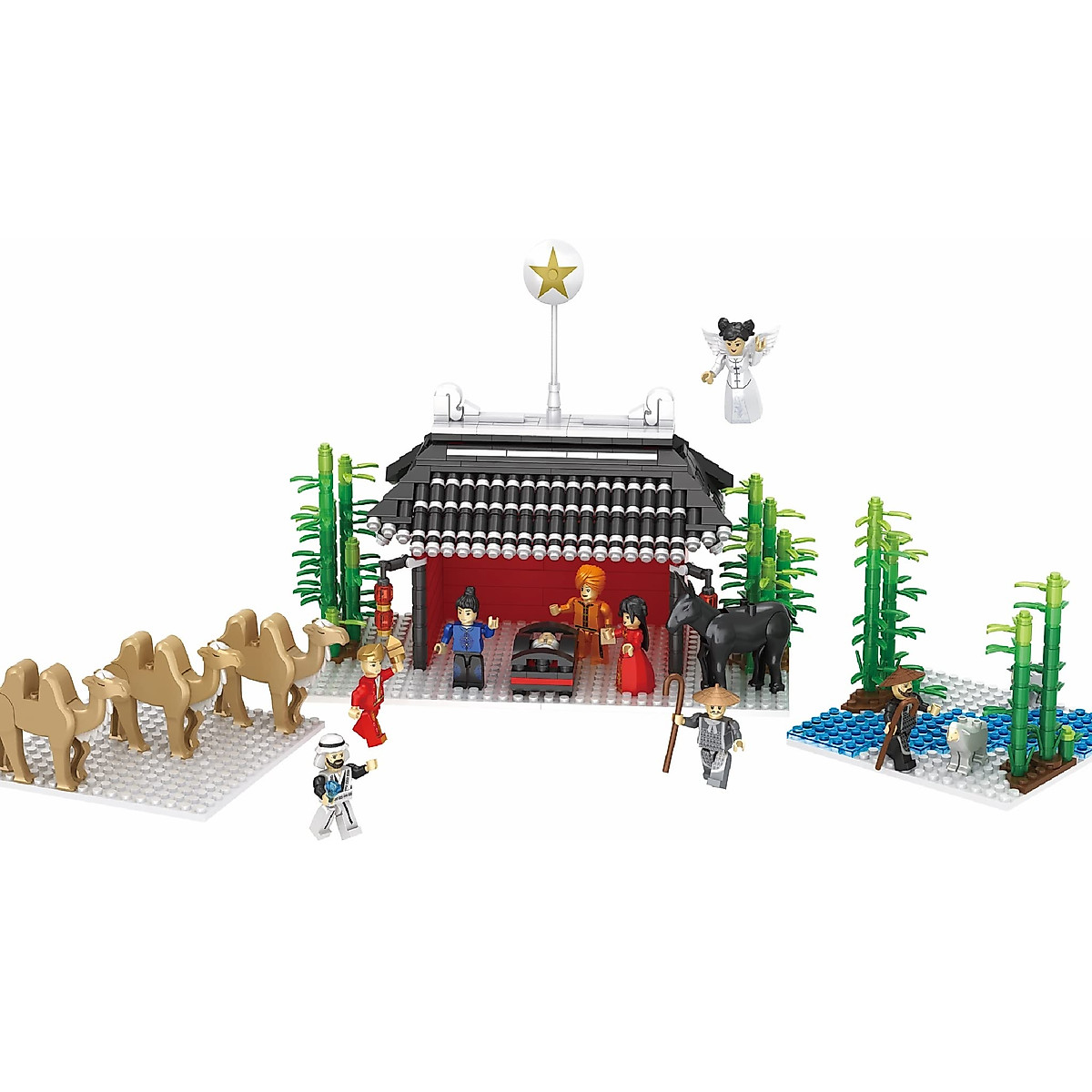 Nativity Bricks Asian Nativity International Series - Block Building Nativity Set for Ages 12+ (917 Pieces)