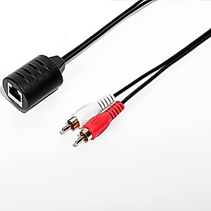 Relper-Lineso 2 Pack Gold Plated Stereo RCA to Stereo RCA Audio Signal Over Cat5/6 Cable (2 RCA Gold Plated)