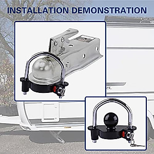 WHSSFINE Trailer Lock Kit Keyed Alike Tongue and Hitch Pin Lock with 5/8 and 1/2 Inch Pins Fit Class I II III IV V Receiver to Secure Trailer for Towing and Storage (4 Pack)