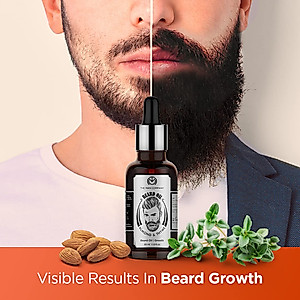 The Man Company Beard Oil for Growing Beard Faster with Almond & Thyme - 30ml | Beard Conditioner Oil, Softens & Strengthens Beards and Mustaches