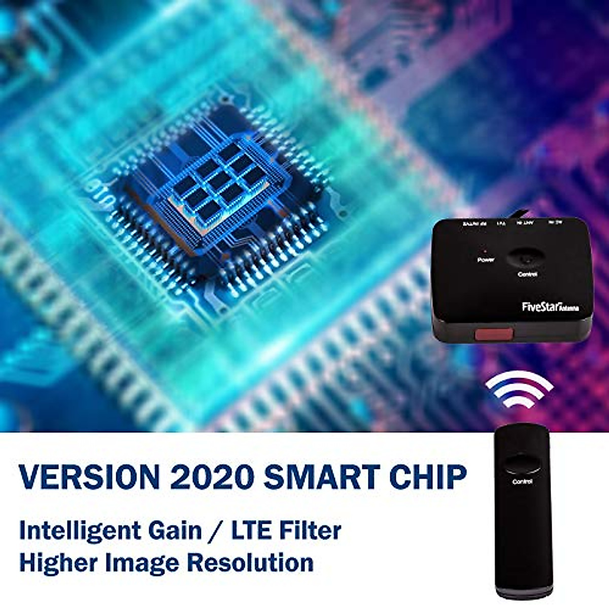 [Newest 2020] Five Star Outdoor Digital Amplified HDTV Antenna - up to 200 Mile Long Range,Directional 360 Degree Rotation,HD 4K 1080P FM Radio, Supports 5 TVs Plus Installation Kit and Mounting Pole