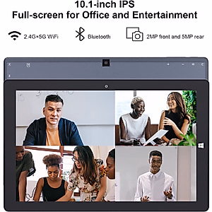 Windows 11 Tablet 10.1 inch Touchscreen, 6GB Memory 128GB Storage, Intel N4120 Ultra Slim Windows Tablets PC IPS HD Display with Keyboard, 2.4G/5G WiFi, USB3.0, Micro HDMI, Bluetooth4.2, Dual Camera
