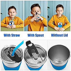 Vermida Kids Toddler Straw Cups with Lids,8oz Spill Proof Kids Tumblers with Straws and Lids,Stainless Steel Smoothie Sippy Cups for Baby for School,Outdoor