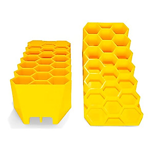 Camco Wedge RV Leveler, Set of 2 | Helps Your RV Appliances and Tanks Operate More Efficiently | Compatible with RVs with Parking Brakes | Yellow (44580)