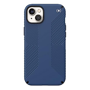 Speck iPhone 14 Plus Case - Drop Protection, Scratch Resistant, Dual Layer Slim Phone Case for 6.7 Inch iPhones 14 Plus - Built for MagSafe - Presidio2 Grip - Coastal Blue/Black/White