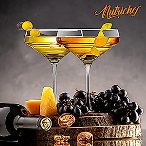 2 Sets of Crystal Martini Glass, Ultra Clear, Elegant Crystal Clear Wine Glass Pair, 100% Hand Blown, Dishwasher Safe, Great For Dinner, Parties, Wedding, And ELEGANT Occasions