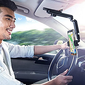 XEFINAL Cell Phone Holder for Car，Mount Clip for Car Cellphone，360° Rearview Phone Holder for Car Sun Visor，Perfectly for iPhone pro, 13/12pro,XR,XS,Pro,Samsumg,Andriod, Car Accessories