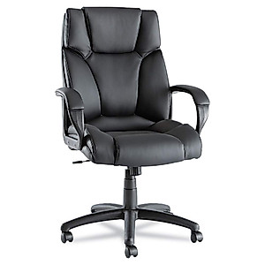 Alera ALEFZ41LS10B Fraze Series 17.71 in. to 21.65 in. Seat Height Executive High-Back Swivel/Tilt Bonded Leather Chair - Black