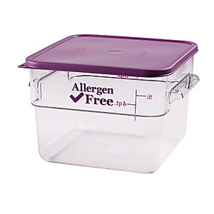 Cambro 12SFSCW441 12QT Allergen-Free Clear Graduated Camsquare