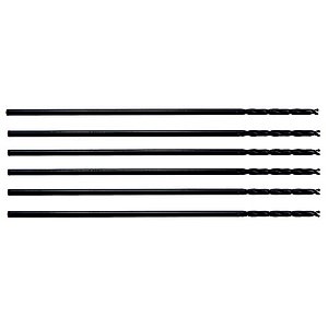 MAXTOOL No.27x6" 6pcs Aircraft Extension Drills Dia 0.1440" HSS M2 Extra Long Twist Drill Bits Wire Gauge Numbered Straight Shank; ACN02B06R27P6