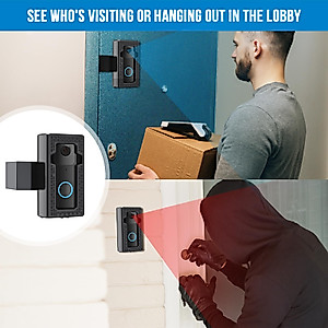 Anti-Theft Blink Video Doorbell Door Mount,No-Drill Adjustable Mounting Bracket,Not Block Doorbell Motion Sensor,Easy to Install Blink Video Doorbell Accessories for Houses Apartments Office