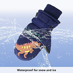 American Trends Toddler Mittens Winter Snow Glove waterproof mitten Warm Fleece Kid Ski Gloves for Boys Girls Pink Fox S