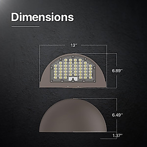 HYPERLITE LED Wall Pack Light 48W/64W/80W and 120W with Photocell, 5000K for Warehouse Yard Barn Shop Factory