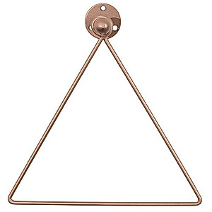 MyGift Modern Metal Triangle Towel Ring | Wall-Mounted Copper-Tone Bathroom & Kitchen Hand Towel Holder