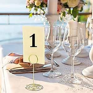 24 Pieces Gold Table Number Holders Wedding Place Card Holders Table Centerpieces Photo Holder Clips Wire Picture Clips Memo Note Photo Stand