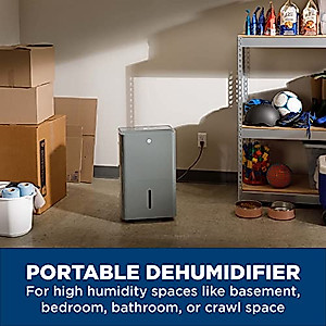 GE Energy Star Portable Dehumidifier, 50 Pint Daily Output with Pump and Drain Hose for Auto or Manual Drainage, Ultra Quiet, Perfect for Basement, Bedroom, Bathrooms, Gray