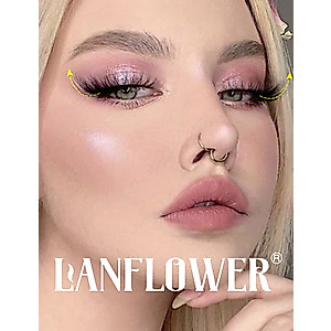 Fox Eye Lashes Fluffy Wispy Volume Eyelashes Natural Look D Curly Cat Eye Lash Extension 20MM Fake Eyelashes Pack 14 Pairs by Lanflower