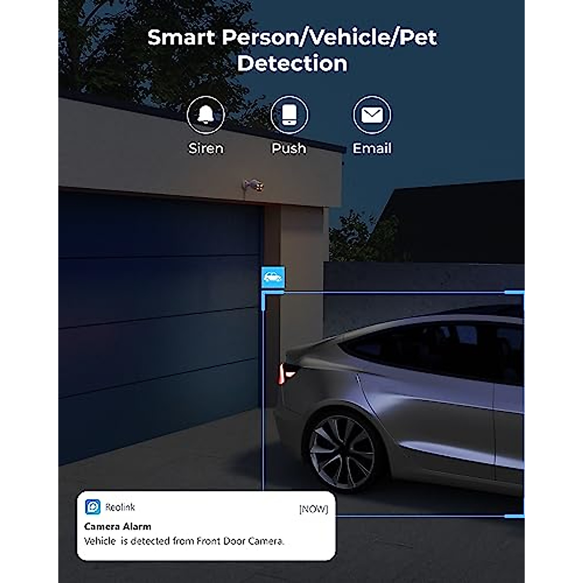 REOLINK CX410 2K PoE Security Camera Outdoor with F1.0 Aperture, True Color Night Vision, 1/1.8" Image Sensor, Adjustable Warm Light, Human/Vehicle/Pet Detection, Built-in Siren, 2-Way Talk