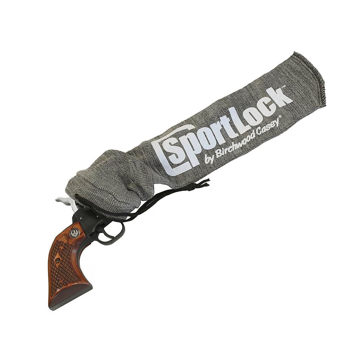 Birchwood Casey SportLock Silicone Gun Sleeve | Durable Silicone-Impregnated Gun Sock for Corrosion, Abrasion, and Scratch Protection - Handgun Size (15" L x 3.75" W),Gray