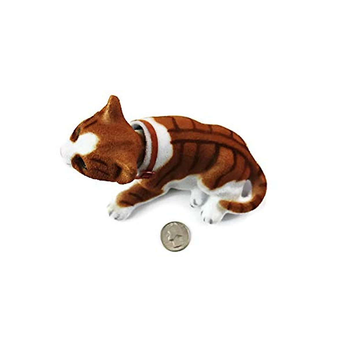 Batty Bargains Giddy Bobblehead Tabby Cat with Auto Dashboard Adhesive (Brown)