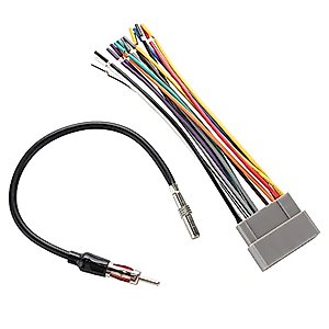 NuIth 70-6502 Car Radio Wiring Harness w/Antenna Adapter Connector Select for 2002-2007 Dodge Ram, 2003-2007 Jeep, 2000-2007 Chrysler Aftermarket Install Stereo Cable Antenna Plug
