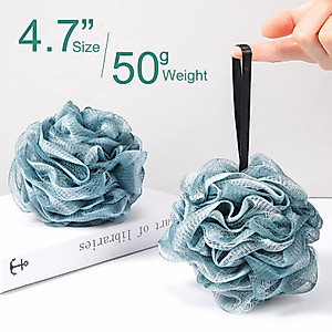 48 Pack Bath Sponge Shower Loofahs Bulk 50g Soft Net Body Scrubber Sponge Ball Body Shower Puff Mesh Pouf Bath Scrunchies Body Wash Puff for Men and Women Exfoliating Shower Pouf Balls (Classic Color)