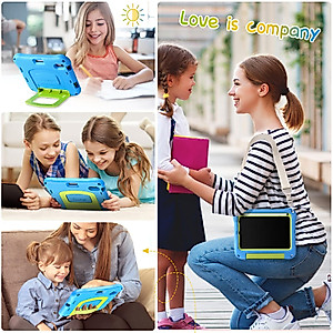 ZtotopCases Kids Case for New iPad Mini 6 2021(6th Generation), Built-in Screen Protector and Shoulder Strap, Shockproof Lightweight, Cover with iPad Pencil Holder for iPad Mini 6th Gen 8.3 Inch, Blue