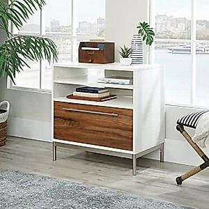 Sauder Vista Key Lateral File Pedestal, L: 30.00" x H: 18.54" x W: 30.08", Pearl White Finish