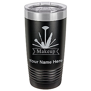 LaserGram 20oz Vacuum Insulated Tumbler Mug, Makeup Artist, Personalized Engraving Included (Black)
