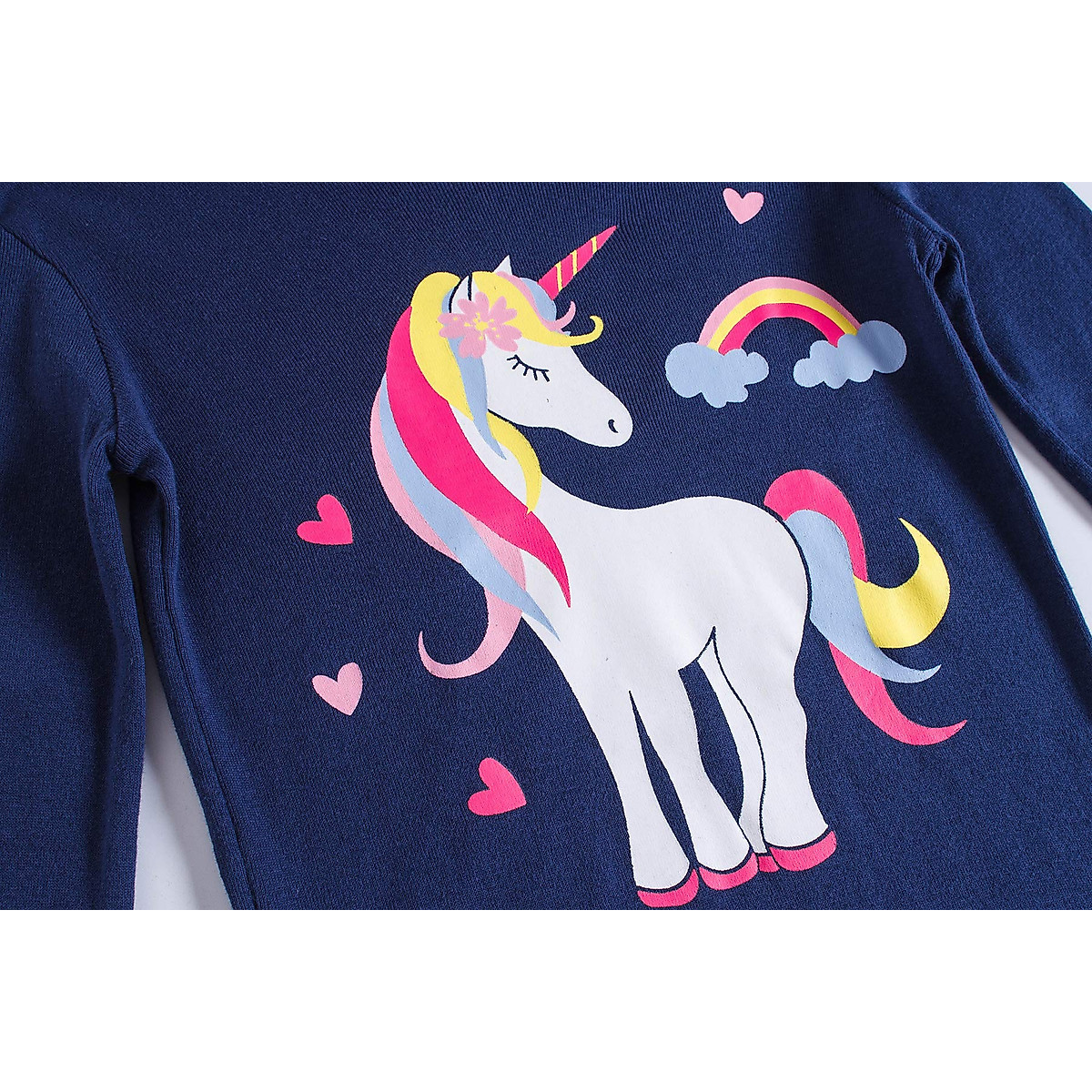 KikizYe Little Girls Unicorn Rainbow Pajamas Kids Cotton Jammies Size 6