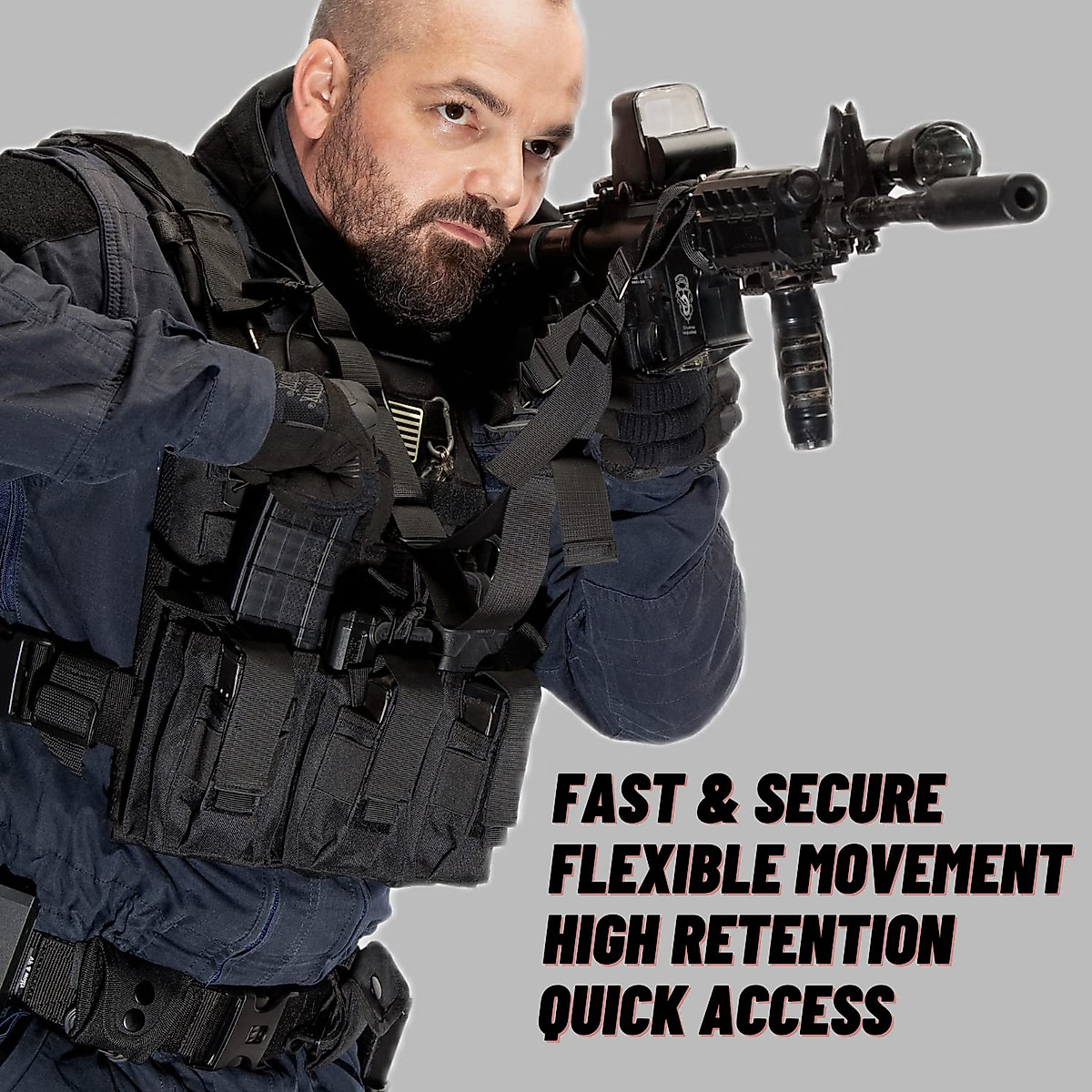 Molle Mag Pouch for Rifle & Pistol Ammo, Super Durable, Lightweight and Secure. Triple Stacker Magazine Pouch for High Speed Use