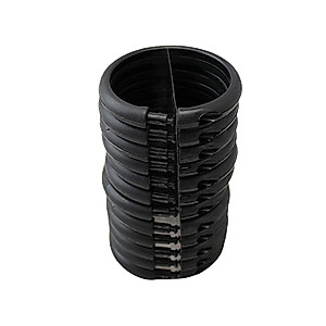 2 Pack 24 Piece Plastic Basic Locking Oval Hook Easy Gliding Shower Curtain Rings (Black)