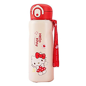 Everyday Delights Hello Kitty Stainless Steel Insulated Water Bottle with Strap White 480ml