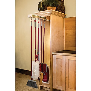 Rev-A-Shelf GLD-W22-SC-7 Pull Out Kitchen Cabinet Pantry Organizer Hanging Hooks with Ball Bearing Slide System, Maple Wood