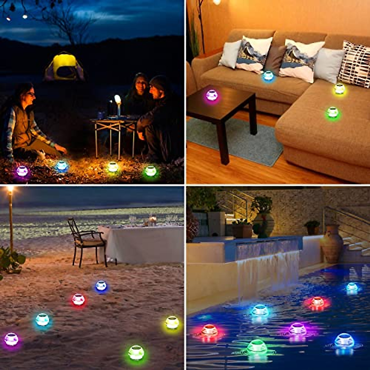 Floating Pool Lights - RGB Color Changing Waterproof LED Balls