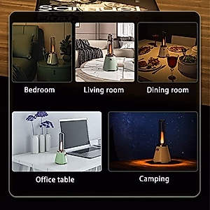 LED Camping Lantern Candle Atmosphere Lamp, Wireless Portable Bluetooth HiFi Speaker with Led Candle Effect for Android/Phone/PC Rechargeable Camping Lights 2 Light Modes 3600mAh Power Bank
