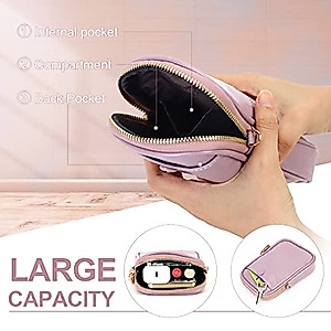 APHISON Cell Phone Purse Crossbody for Women, Butterfly Leather Phone Crossbody Bags for Women, Cute Phone Bag for Teen Girls with Tassel Adjustable Long Strap Purple