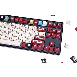 Cherry Profile PBT Keycaps 141 Keys Set Custom Dye Sublimation ANSI Layout for Cherry MX Switches Gateron Kailh Box Mechanical Keyboards Retro FC Gaming Theme