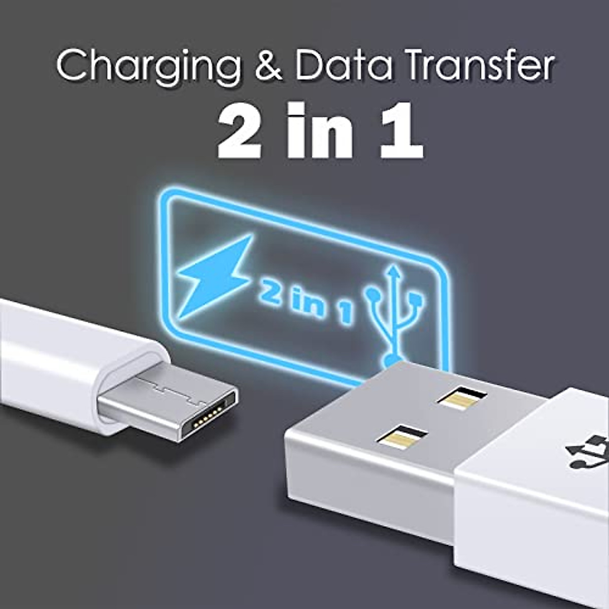 ANLINK 2 Pack 16.4ft 5M Power Extension Cable for Wyze Cam,YI Camera, Nest Cam, Blink, Netvue, Kasa Cam,USB to Micro USB Extension Charging and Data Sync Cord for Home Security Camera and More