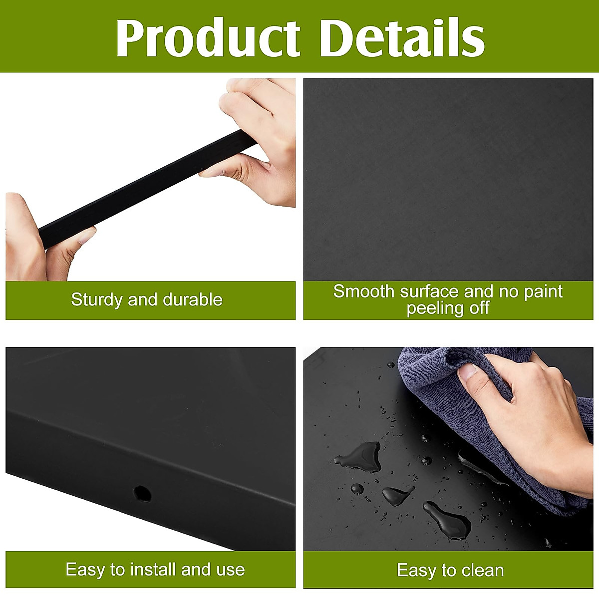 Hicarer Metal Laminate Shelving Boards Large Metal Black Shelving Shed Shelving for 26 Cu. ft Horizontal Storage Shed Cabinet Shelf, Easy Assembly, One Shelf Can Hold 44 Lbs, 46 x 13 Inch