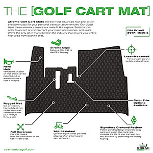 Xtreme Mats Golf Cart Floor Mat Compatible with Yamaha Drive2, Full Coverage Golf Cart Floor Liner Mat - Fits Yamaha Drive2 Models Only (2017-2023) & UMAX Rally 4x4 - All Black