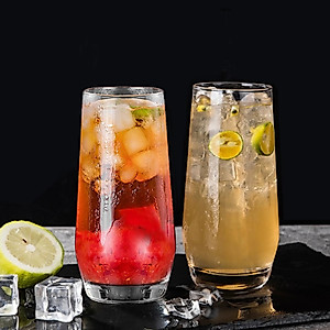 Cadamada 18oz Drinking Glasses, Highball Glasses Set of 12,Sutiable for Glasses for Wine, Iced Tea Glasses,Mojito Kit,Cocktails, Drinks, Office, Parties, Weddings and Gifts