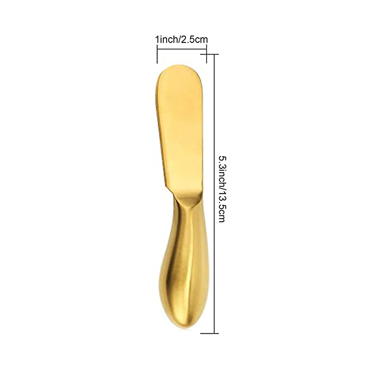 HUIGT Golden Stainless Steel Butter Knife Multipurpose Cheese and Butter Spreader Knive Condiment Knives, Cheese Knife for Home Kitchen Use (4 Pcs), 5.3inch*1inch (A004)