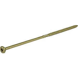 Power Pro 48618 Wood Screws, #10 x 6", Premium Outdoor Deck Screws, Rust Resistant, Epoxy Coated Bronze, 5lb Tub, 177 pcs
