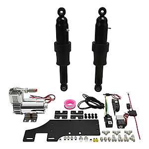 TCT-MOTORPARTS Adjustable Rear Air Ride Suspension Kit Fit for Harley Davidson Touring Bagger Road King Electra Glide Street Glide Road Glide 1994-2023