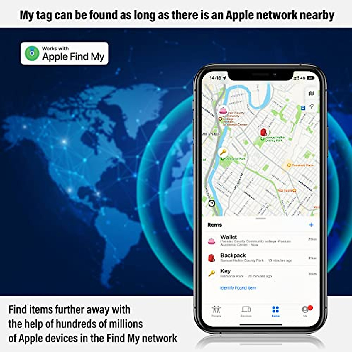 MICFLIP Key Finder (White, 1-Pack), Android Not Supported, Works with Apple Find My (iOS Only), Key Finder, Bluetooth Tracker for Earbuds and Luggage, Phone Finder, Waterproof