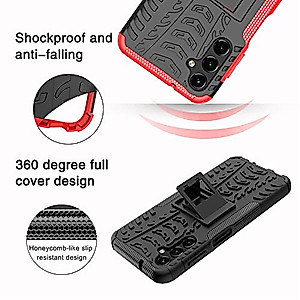 Folice for Galaxy A14 5G Case, [Heavy Duty][Shockproof] Soft Rubber Hard PC Tough Dual Layer Protective Case with Kickstand for Samsung Galaxy A14 5G (Black)